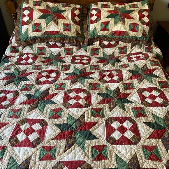 Source Unknown | Bedding | Vintage Farmhouse Calico Patchwork Star ...